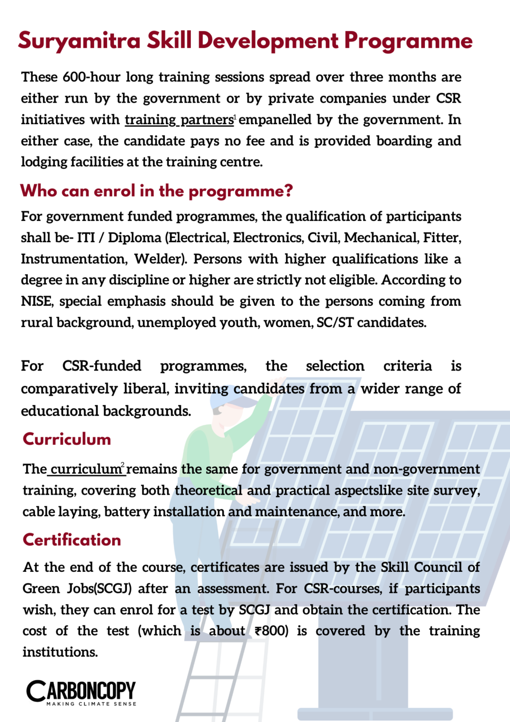 9 years after launch, India’s solar skill training scheme yet to find ...